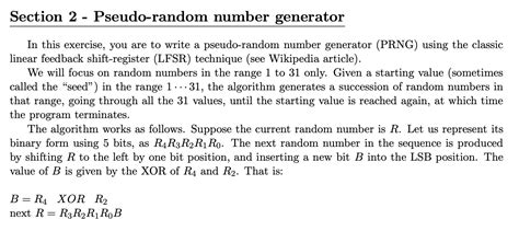 solved in this exercise you are to write a pseudo random