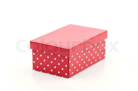 Red Box Isolated White Background Colourbox
