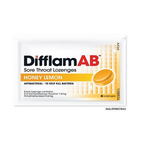 Difflam Ab Lozenges Honey Lemon 6s