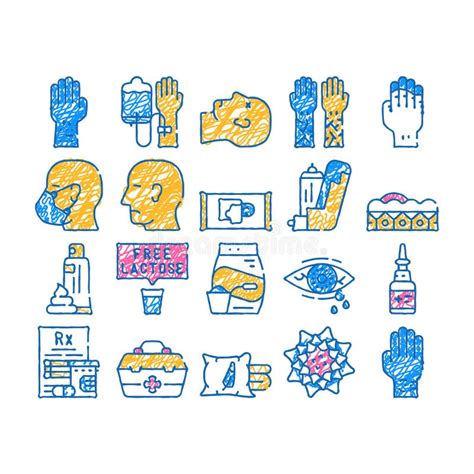 Allergy Health Problem Icon Hand Drawn Stock Vector Illustration Of Health Allergic 336881249
