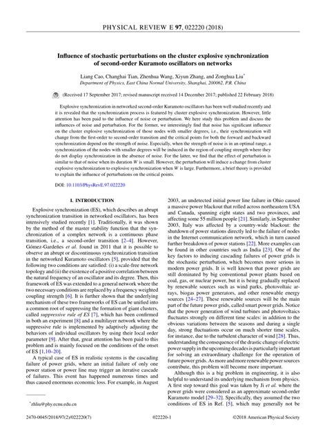 Pdf Influence Of Stochastic Perturbations On The Cluster Explosive