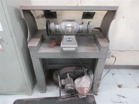 Machines Used Baldor Double End Buffer With Dust Collector And Work Bench