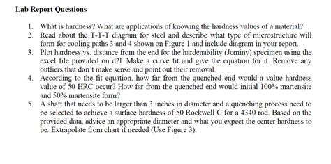 Solved Lab Report Questions What Is Hardness What Are Chegg Com