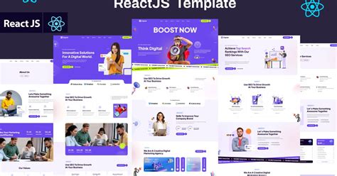 Digtek Digital Marketing Agency Reactjs Template Site Templates Landing Page Templates Ft