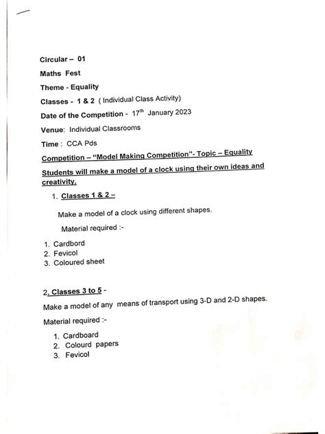 Circular 1 Maths Fest Pdf