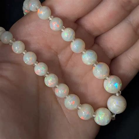 Antique Opal Bead Necklace Saddingtons Antique Jewellery