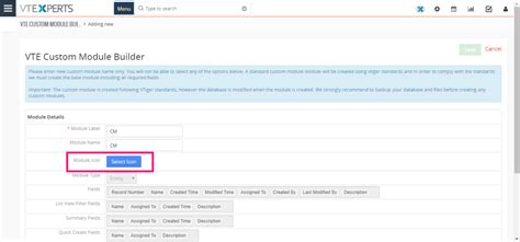 Custom Module Builder Vtiger Experts