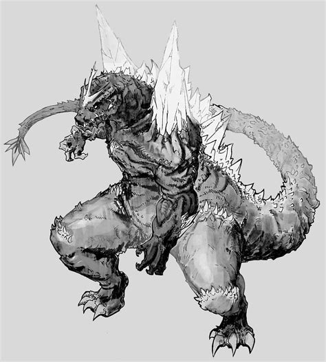 Kevin Chapman On Instagram Here Is Sketch Of Space Godzilla For Kaijumonstermarch