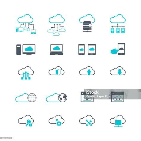 Cloud Computing Icon Set Stock Illustration Download Image Now Accessibility Arrow Symbol