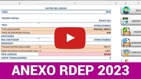Plantilla Anexo De Relación De Dependencia Rdep 2024 Cálculo De