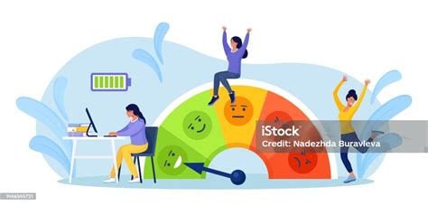 낮은 스트레스 수준 좋은 기분 표시기 컴퓨터와 테이블에서 일하는 활기찬 비즈니스 여성 완전히 충전 활성 소녀 정신적으로 건강한 직원 전문적인 생산성 동기 부여 열정 감정