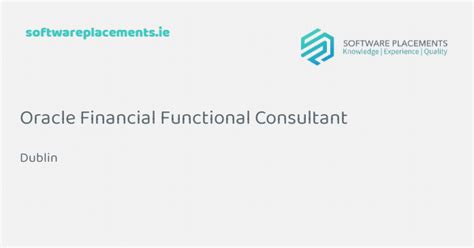 Software Placements On Linkedin Oracle Financial Functional Consultant