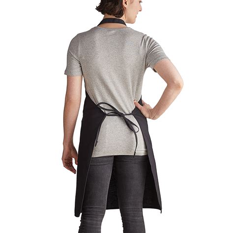 Intedge Black Adjustable Poly Cotton Bib Apron With 2 Pockets 32l X 28w