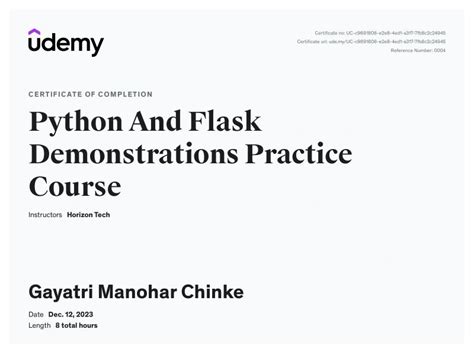 Gayatri Chinke On Linkedin Python Flask Codingjourney Udemycertificate