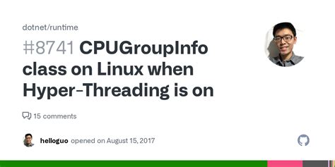 Cpugroupinfo Class On Linux When Hyper Threading Is On · Issue 8741 · Dotnetruntime · Github