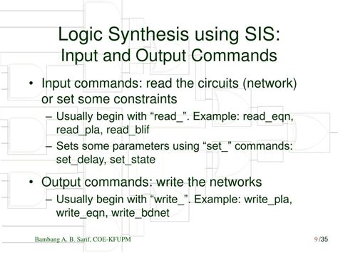 Ppt Logic Synthesis Using Sis Powerpoint Presentation Free Download Id1472641