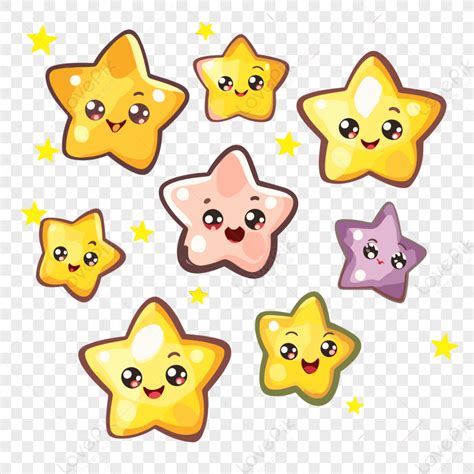 귀여운 별 만화의 투명 별 클립 아트 그림 벡터 투명한 별 Png 일러스트 무료 다운로드 Lovepik