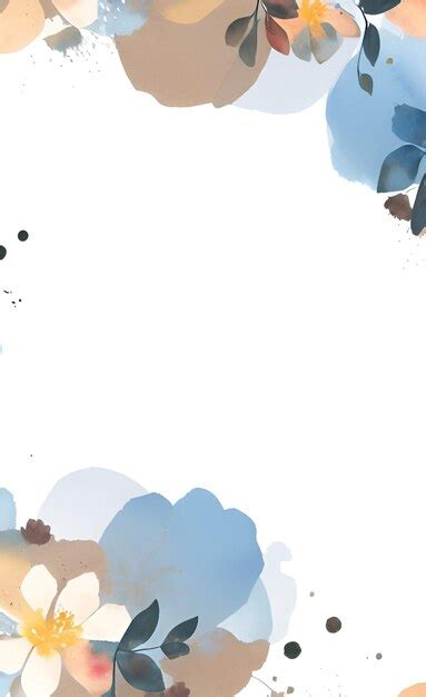 흰색 배경으로 파란색 수채화 배경 프리미엄 사진