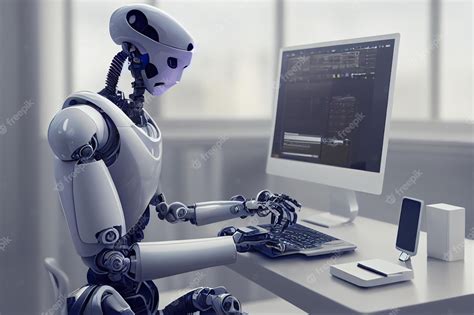 Premium Photo Chatgpt Ai Robot Answering Questions On A Computer
