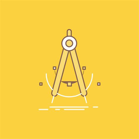 Precision Accure Geometry Compass Measurement Flat Line Filled Icon Beautiful Logo Button