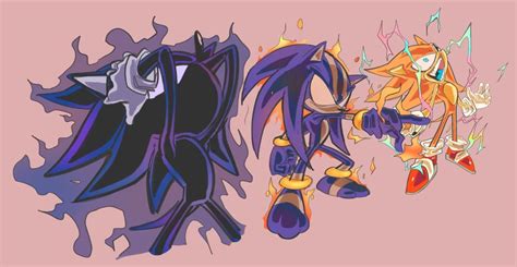 Dark Sonic Darkspine Sonic And Evil Super Sonic Sonic Drawn By Ian