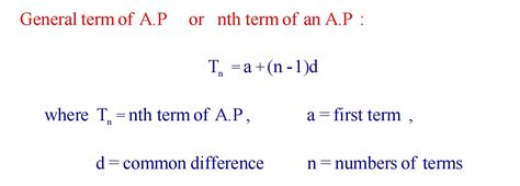 Arithmetic Progression Formula For 10th Class Formula In Maths