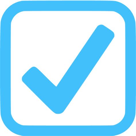 Caribbean Blue Checked Checkbox Icon Free Caribbean Blue Check Mark Icons