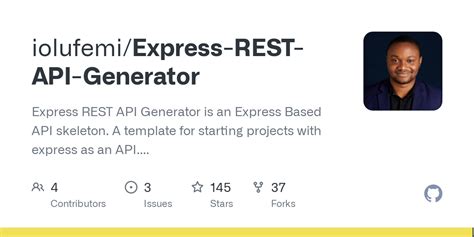 Github Iolufemiexpress Rest Api Generator Express Rest Api Generator Is An Express Based Api