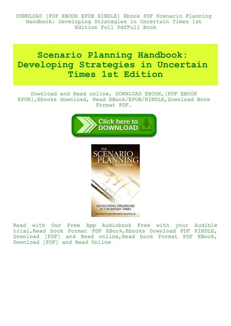 Ebook Pdf Scenario Planning Handbook Developing Strategies In Uncertain