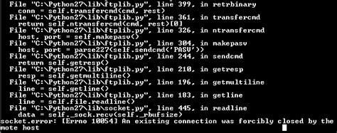 007pam2 32 Socket Error Winerror 10054 An Existing Connection Was