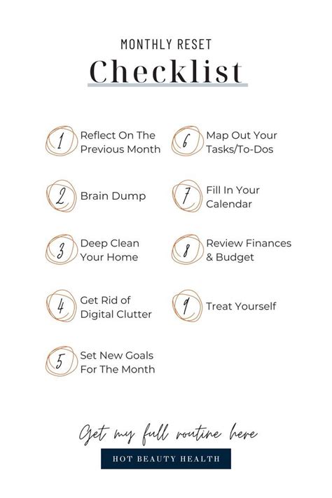 The Ultimate Monthly Reset Routine 9 Tasks To Do Get My Life Together Checklist Routine