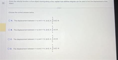Solved Given The Velocity Function V Of An Object Moving Chegg