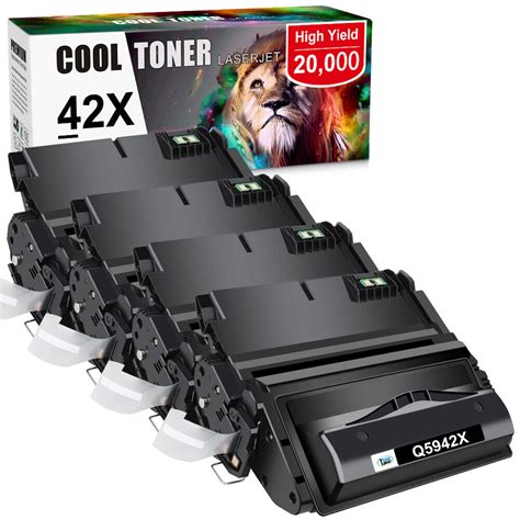 Used 4pk Toner Cartridge For Hp Q5942x Laserjet 4250 4350 4200 4240