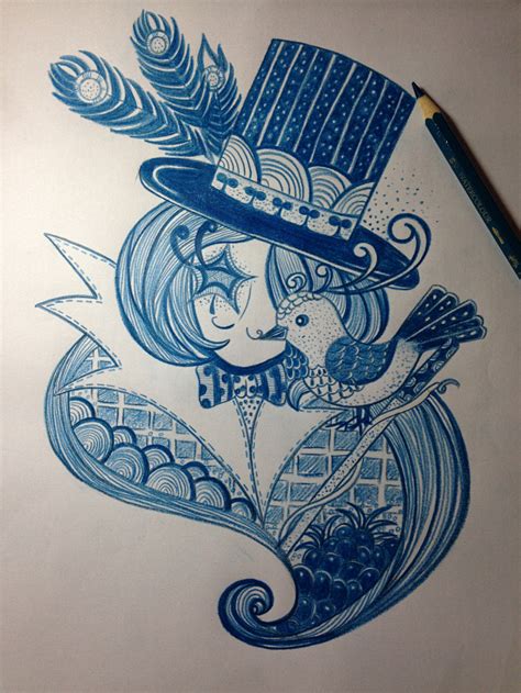 插画 素描 彩铅 手绘