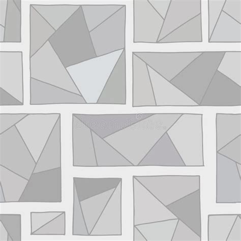 Seamless Vector Pattern Lined Asymmetric Geometric Background With Rhombus Triangles Print