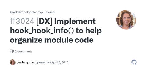Dx Implement Hookhookinfo To Help Organize Module Code · Issue 3024 · Backdropbackdrop