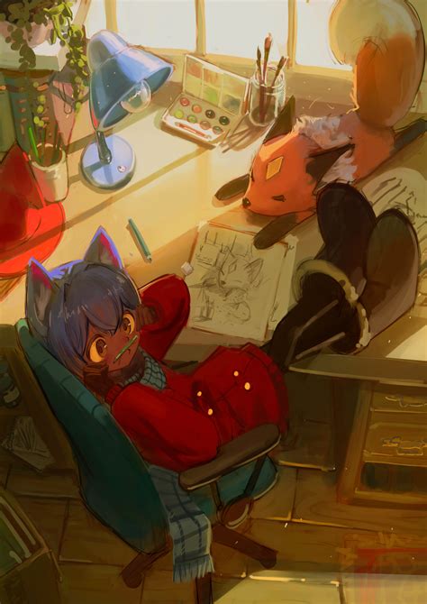 Shadches Niko Oneshot Rue Oneshot Oneshot Game Absurdres Highres Against Desk