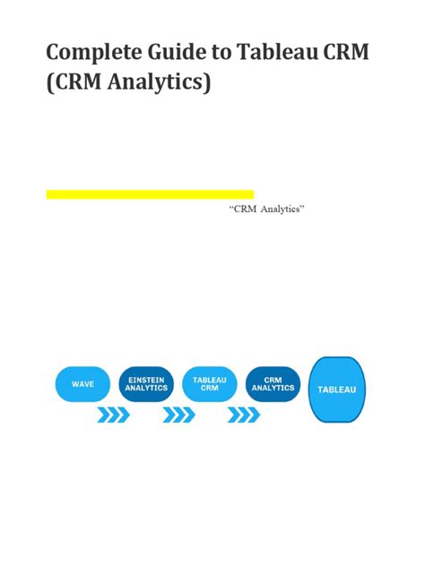 Complete Guide To Tableau Crm Crm Analytics Pdf Customer