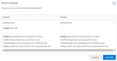 Restore A Default Modified Web Feed
