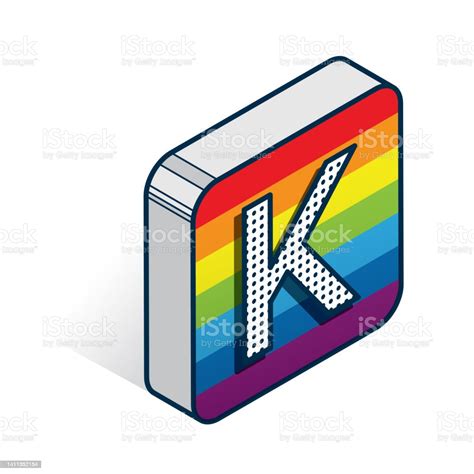 팝 아트 무지개 스타일 현대 아이소메트릭 블록 알파벳 문자 0명에 대한 스톡 벡터 아트 및 기타 이미지 0명 3차원 형태 개념 Istock