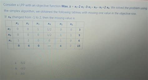 Solved Consider A Lpp With An Objective Function Max Z