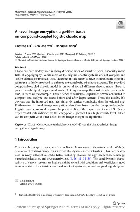 A Novel Image Encryption Algorithm Based On Compound Coupled Logistic