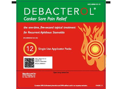 Dailymed Debacterol Canker Sore Pain Relief Phenolsulfonic Acid And