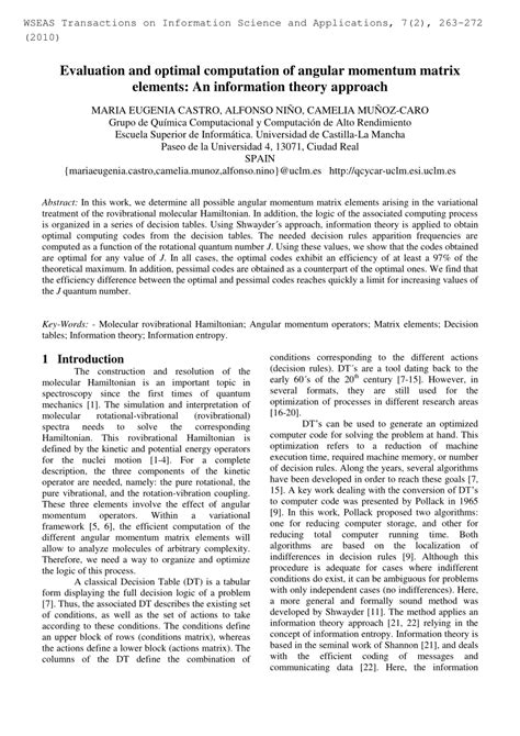 Pdf Evaluation And Optimal Computation Of Angular Momentum Matrix