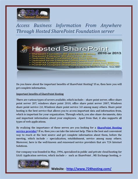 Hosted Sharepoint Foundation Server Sharepoint Foundation Server