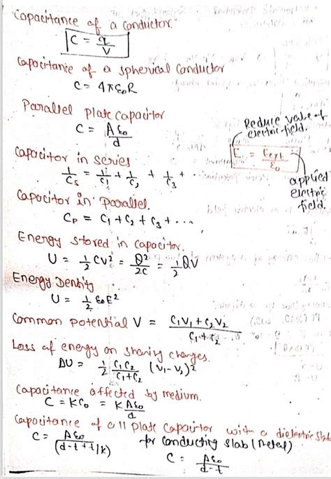 Electrostatic Field And Charged Important Formula For Chapter 1 2 And