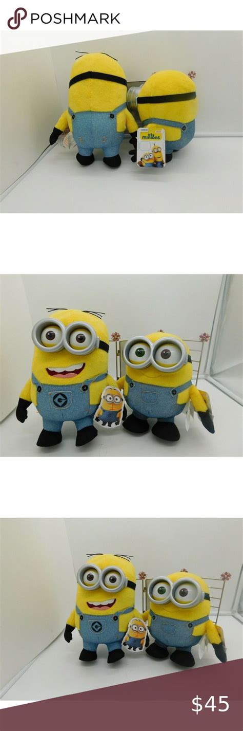 Despicable Me 2 Minion Dave And Bob Plush Figure 10 Inch New Tags