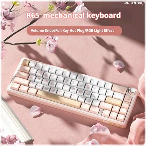 RK R65 3mode Wireless Customized Mechanical Keyboard 65 Layout With Knob Hot Swappable Gasket