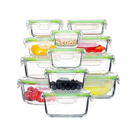 12 Container High Borosilicate Glass Food Storage Set 24 Piece 1 Kroger