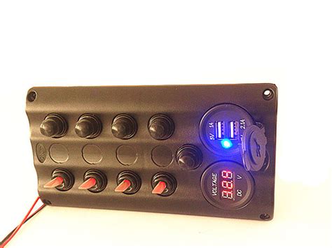 4 Gang Waterproof Boat Toggle Switch Panel With USB Socket Voltmeter Toggle Switch And Toggle